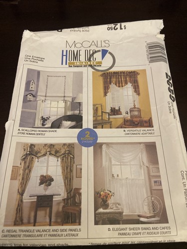 McCalls 2659 2 Hour Window Treatments Shade Valance Panels Sewing ...