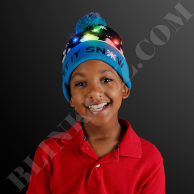 Light Up HOLIDAY Blinking SNOWMAN Blinking Beanie - FUN! | eBay