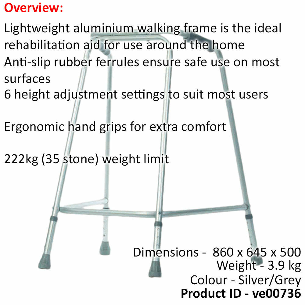 Lightweight Aluminium Bariatric Walking Frame - 860 to 960mm Height ...