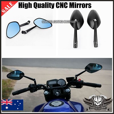2X Black CNC 3D Wave Billet Side Mirrors Triumph Street Triple 675 ...