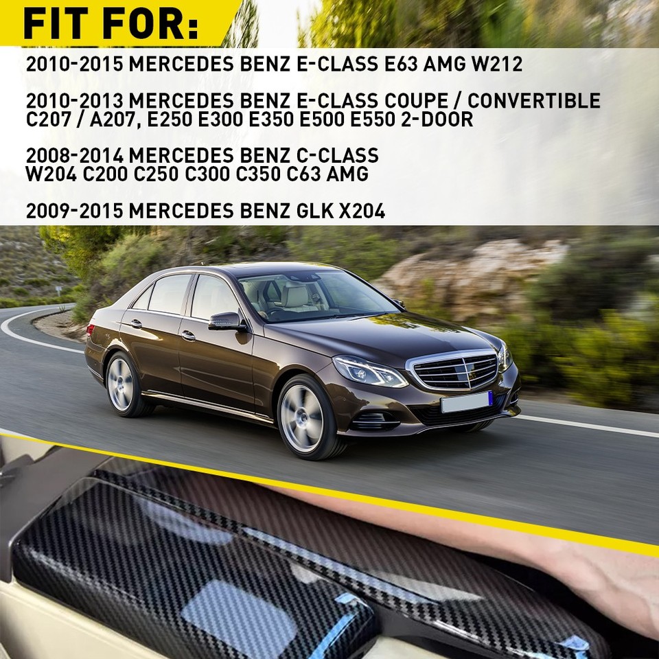 Armrest Cover Carbon Fiber look For Mercedes C-Class W204 C300 C63 AMG ...