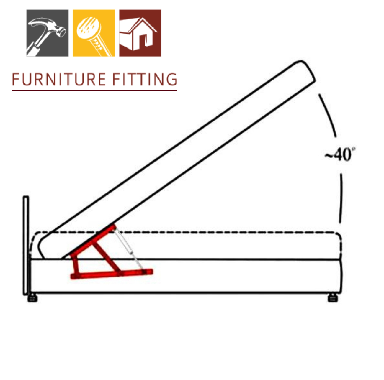 New Ottoman Storage Bed Lift Up bed hinge Mechanism &Gas Struts** | eBay UK