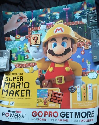 Nintendo Super Mario Maker Poster WII U Promo SM | eBay