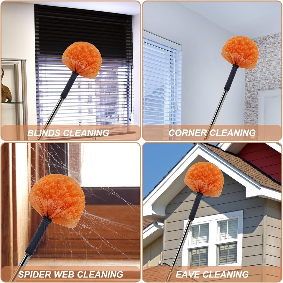 Screw on Cobweb Duster Brush Head | Spider Web Brush for Outdoor and ...