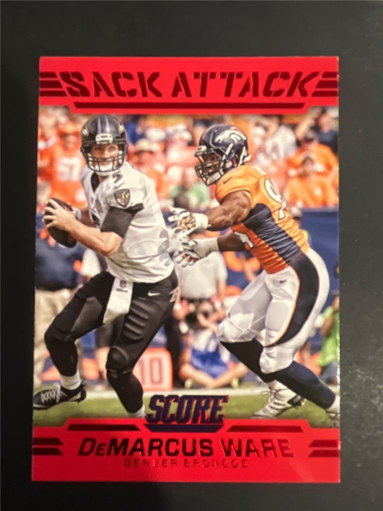 2016 Panini Score Sack Attack Insert Red #8 DeMarcus Ware Broncos | eBay