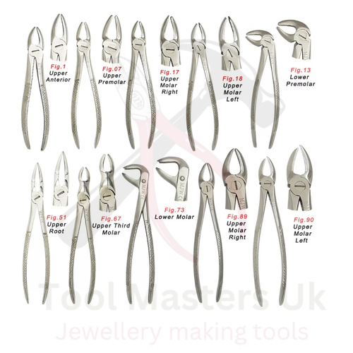 Dental Extraction Forceps Set Upper Lower Molars Roots Surgical Tooth ...