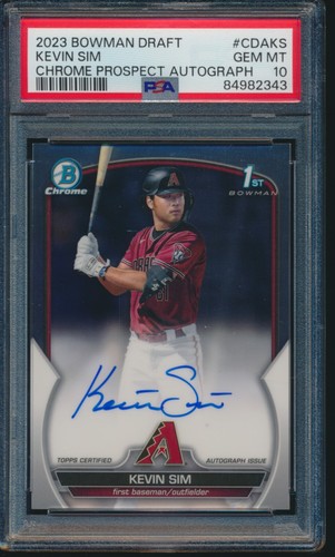 PSA 10 KEVIN SIM AUTO 1st 2023 Bowman Chrome Draft Autograph Rookie RC ...