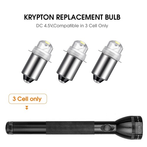 Honoson 3 Pieces Flashlight Bulb 55-Lumen 4.5 Volt Led Krypton ...