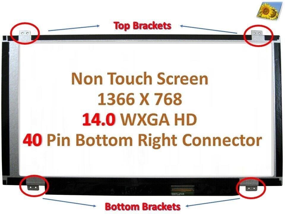 AU Optronics B140XTN02 HW:4A 1366 x 768 14 in Matte Laptop Screen 40pin ...