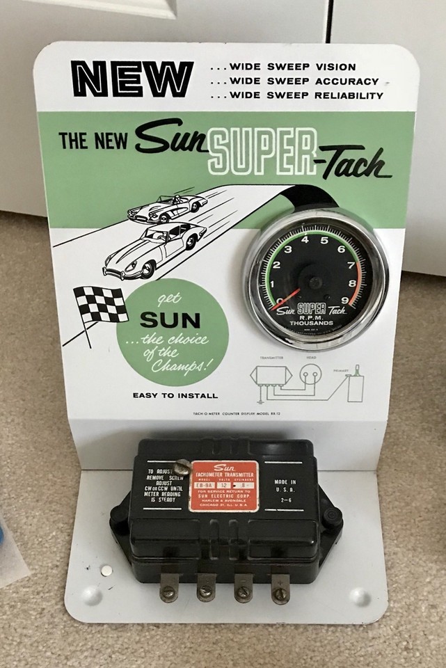 NOS SST-709 Sun Super Tachometer NOS EB-9A transmitter & NOS mounting ...