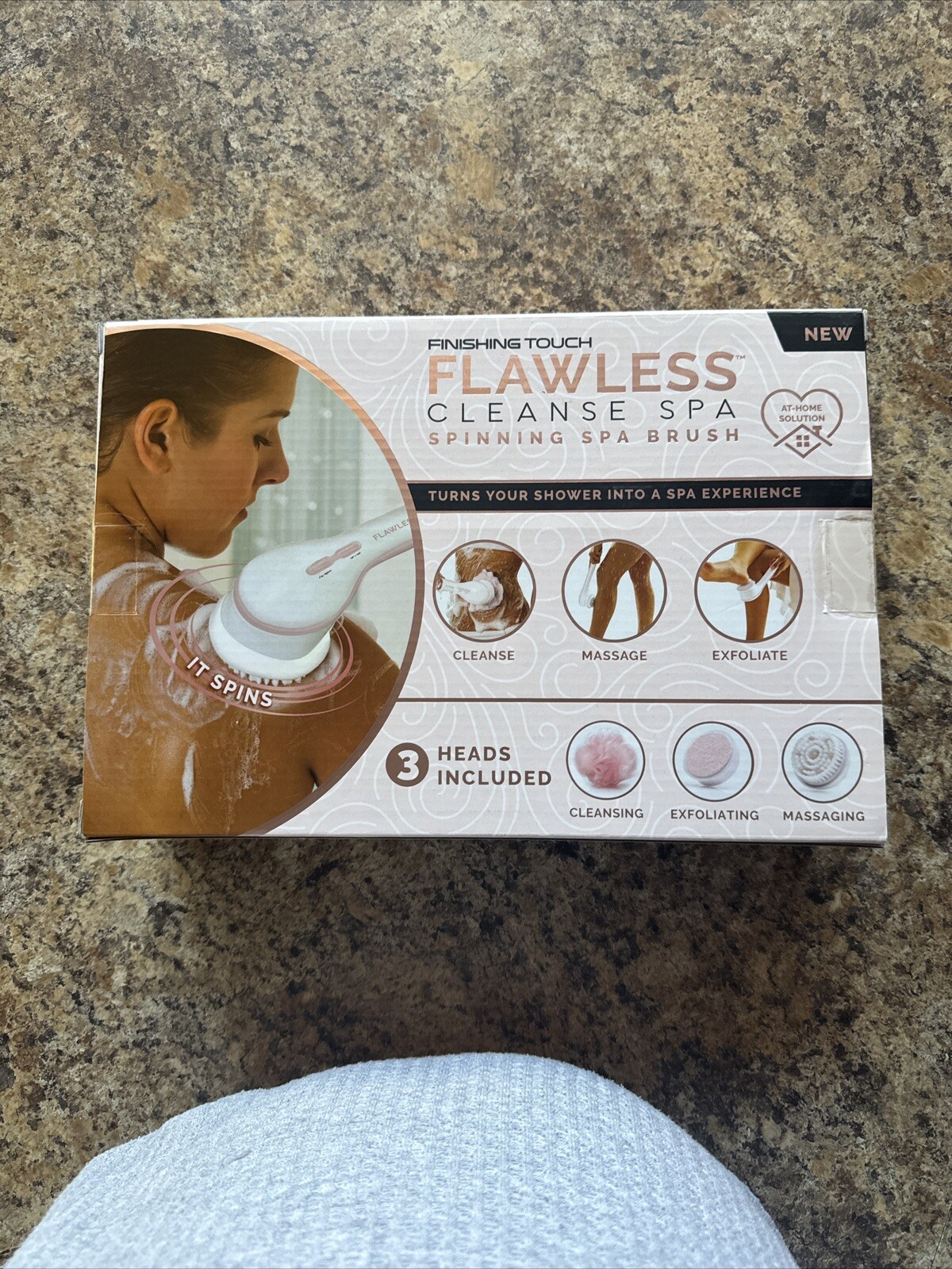 Finishing Touch Flawless Cleanse Spa Spinning Spa Brush 3 Heads NEW | eBay