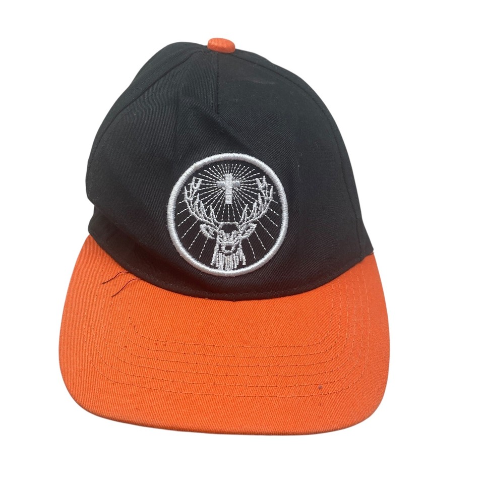 Jagermeister Baseball Hat Cap One Size black Orange Jager Shot Snapback ...