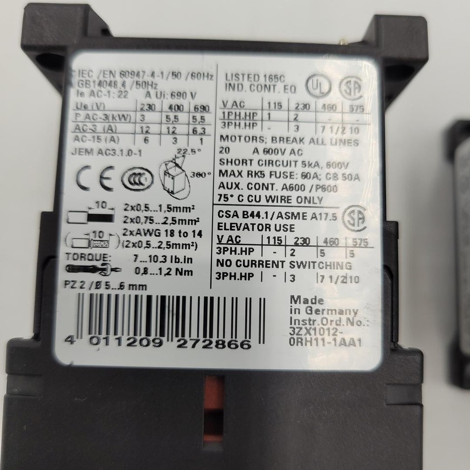 SIEMENS IEC/EN 60947-4-1 GB14048.4 MAGNETIC CONTACTOR | eBay