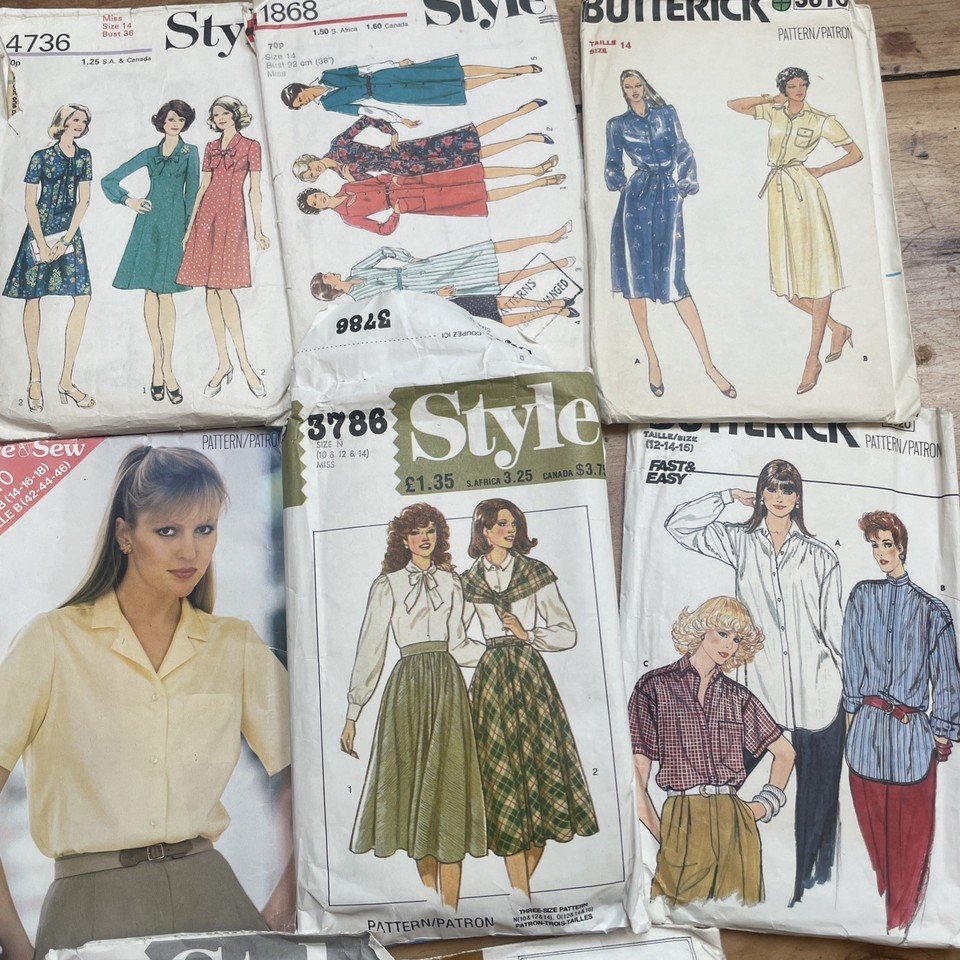 Job Lot 14 Vintage Sewing Patterns-Simplicity, Butterick, Style- Women ...