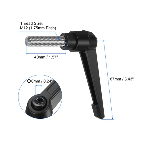 4pcs M12 x 40mm 304 Stainless Steel Thread Adjustable Clamping Lever ...
