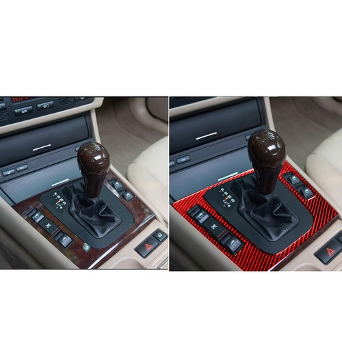 Red Carbon Fiber Out Gear Shift Panel Cover Trim for BMW 3 Series E46 ...