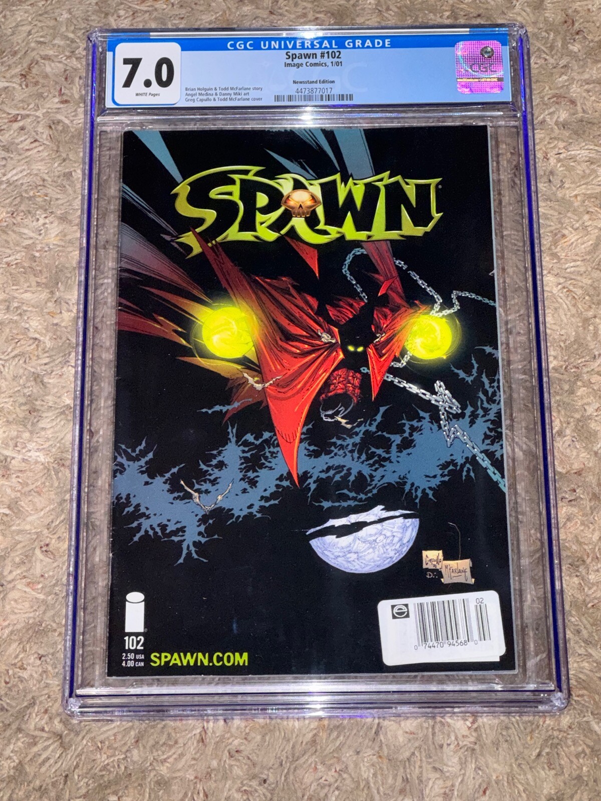 2001 SPAWN #102 NEWSSTAND V04 “e” sticker CGC 7.0 low pop 1 w/ 9 higher 1:100 | eBay
