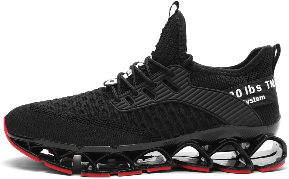 women’s running sneakers blade sole black red athletic shoes for gym ...