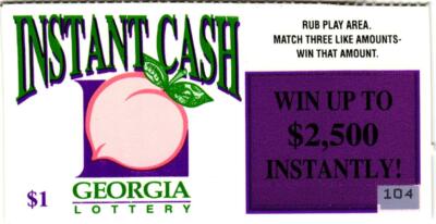 THE ORIGINAL FIRST AND SECOND GEORGIA SCRATCH OFF LOTTERY TICKETS ...