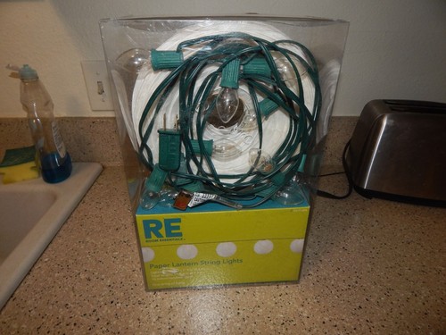 RE ROOM ESSENTIALS PAPER LANTERN STRING LIGHTS 10 INDOOR/OUTDOOR14'6 ...