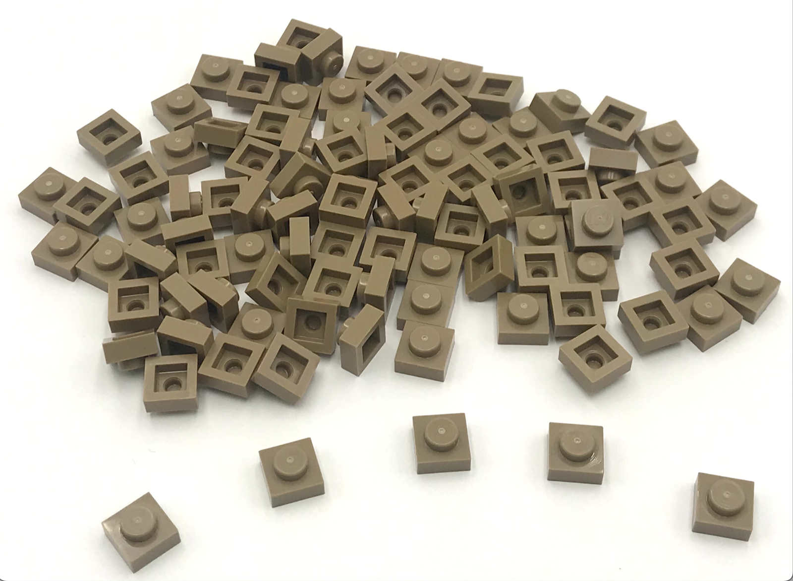 Lego 100 New Dark Tan Plate 1 x 1 Stud Pieces | eBay