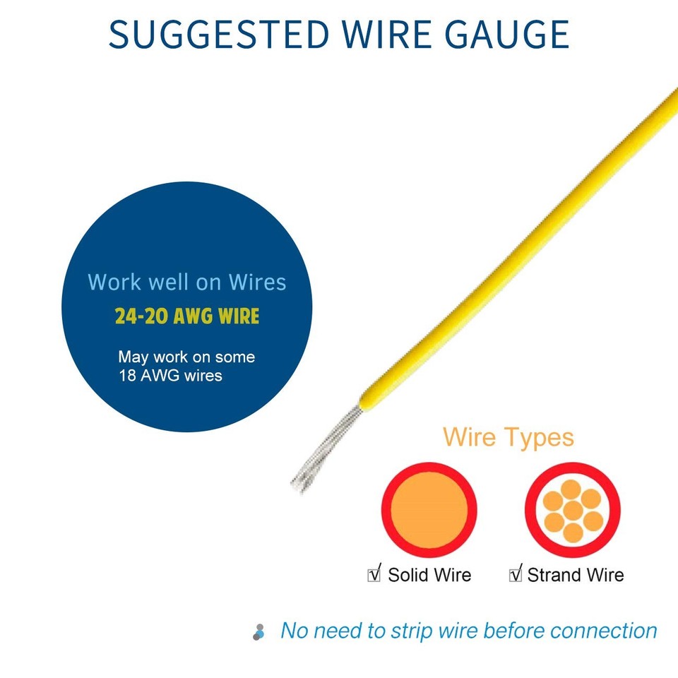 Low Voltage Wire Connector, Quick Solderless Wire Splice Connector, 12 ...