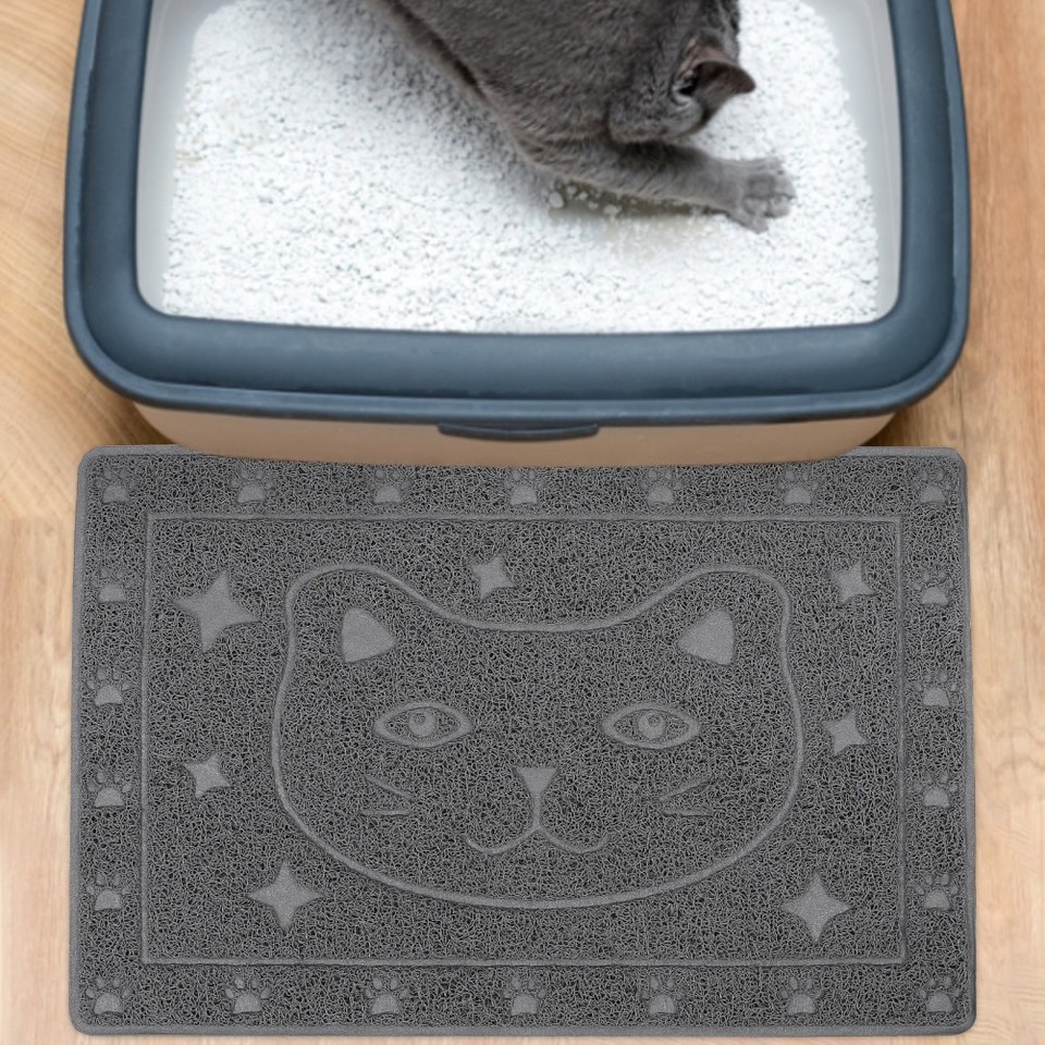 Cat Litter Mat Home Ground Litter Mat Cat Head Pattern Pet Litter Mat ...