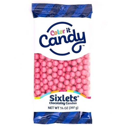 Color It Candy Shimmer Bright Pink Chocolate Balls Sixlets 14 Oz Party ...
