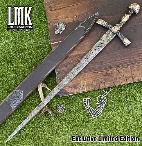 LMK Handmade Hand Forged Twist AUS-10 Steel Sword Damascus Rare Steel ...