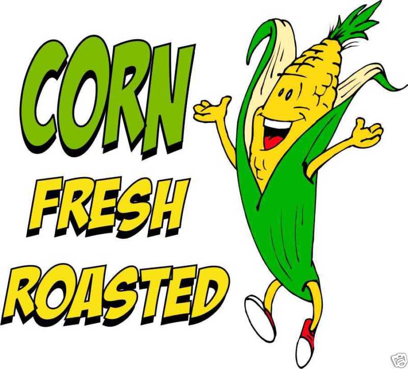 Corn Fresh Roasted Concession Cart Food Vinyl Menu Sign Decal 14" | eBay