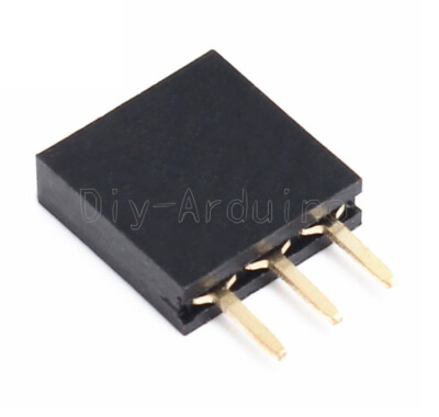 50PCS NEW Single Row 1x3 pins 2.54mm Female Header Straight Connector ...