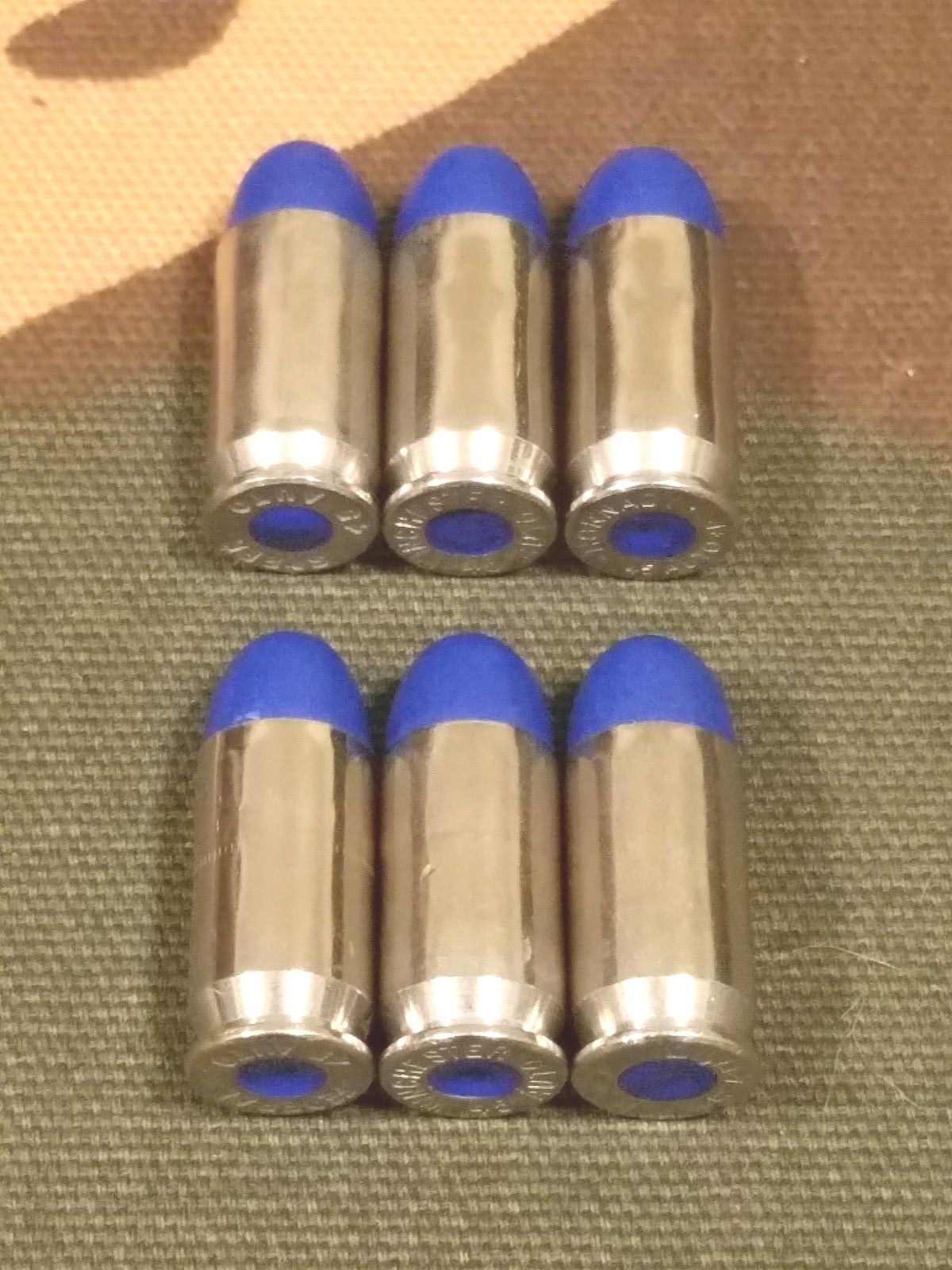 45 ACP SNAP CAPS SET OF 6, BLUE AND NICKEL, REAL 230gr WEIGHT!!! | eBay