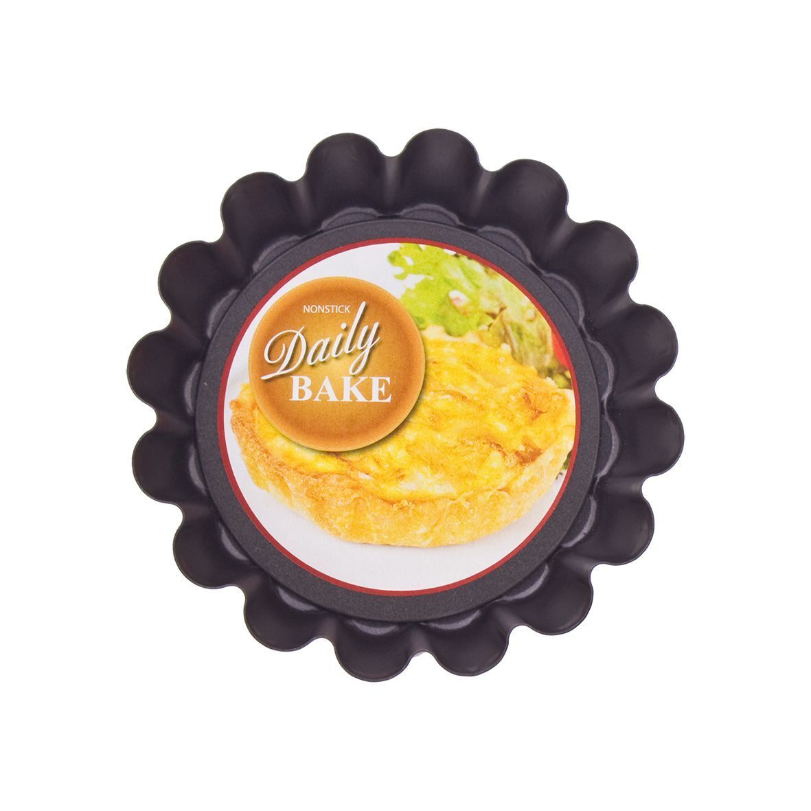 DAILY BAKE 12cm x 3cm NON STICK MINI QUICHE PAN SET OF 6 Tart Flan Tin ...