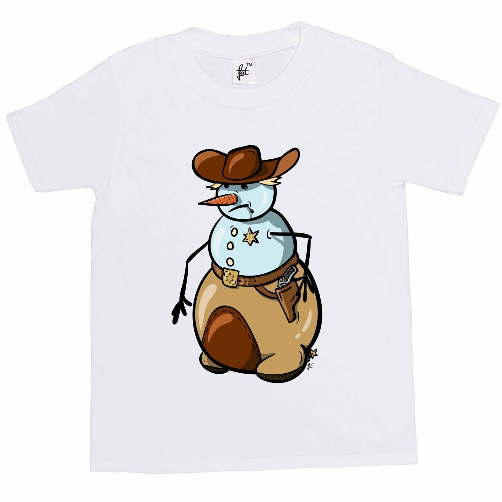 Cowboy Sheriff Snowman With Sheriff Badge Kids Boys / Girls T-Shirt | eBay