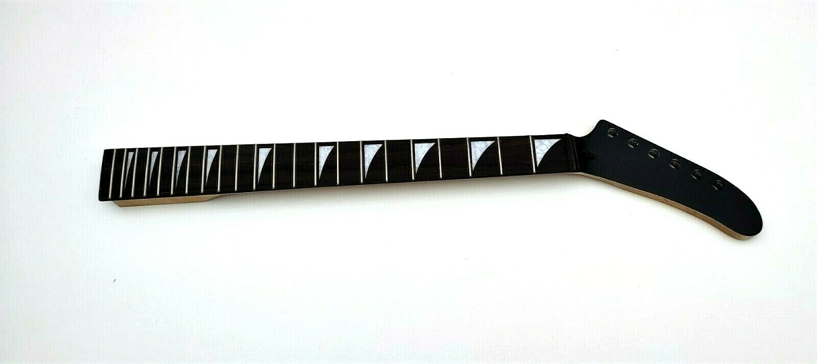 24 FRET BANANA HEAD SHARK FIN INLAYS BLACK GUITAR NECK REPLACEMENT FITS ...