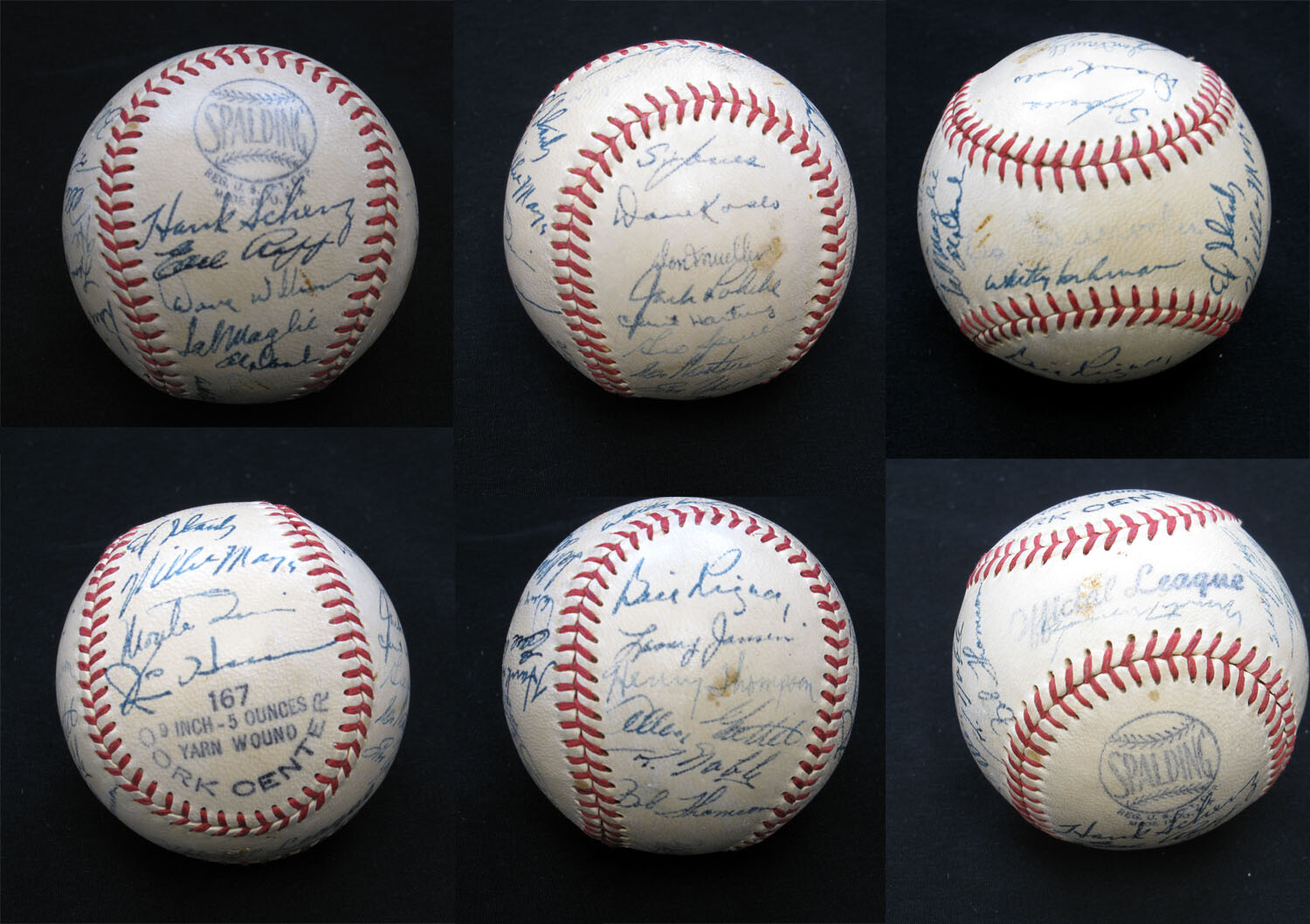 1951 New York Giants team-signed baseball with 26 signatures/autographs ...