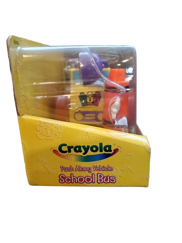 NEW Crayola School Bus Push Along Vehicle With Crayola Man NOS | eBay