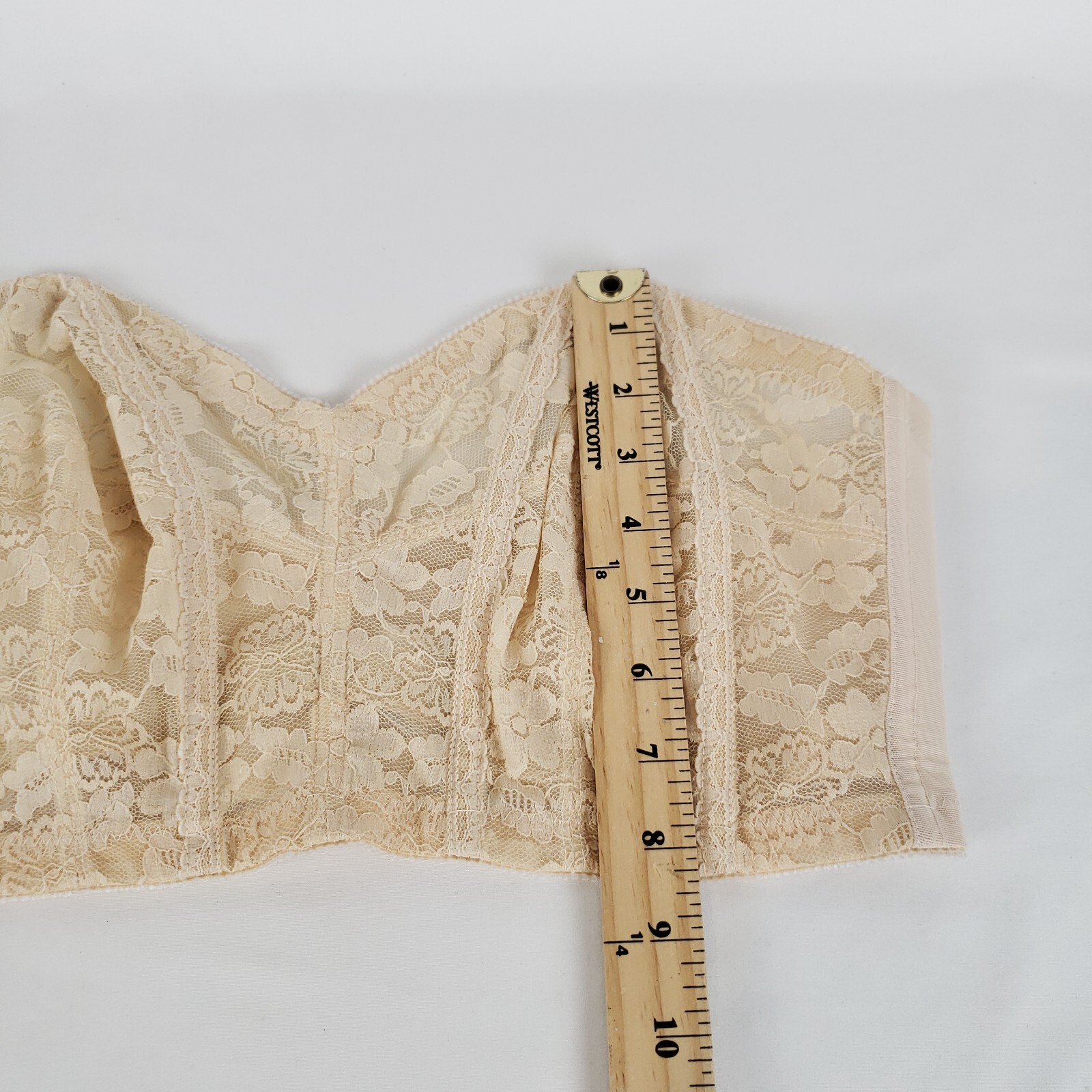 Vintage JC Penny Lace Bustier Corset Bra 42C Longline… - Gem
