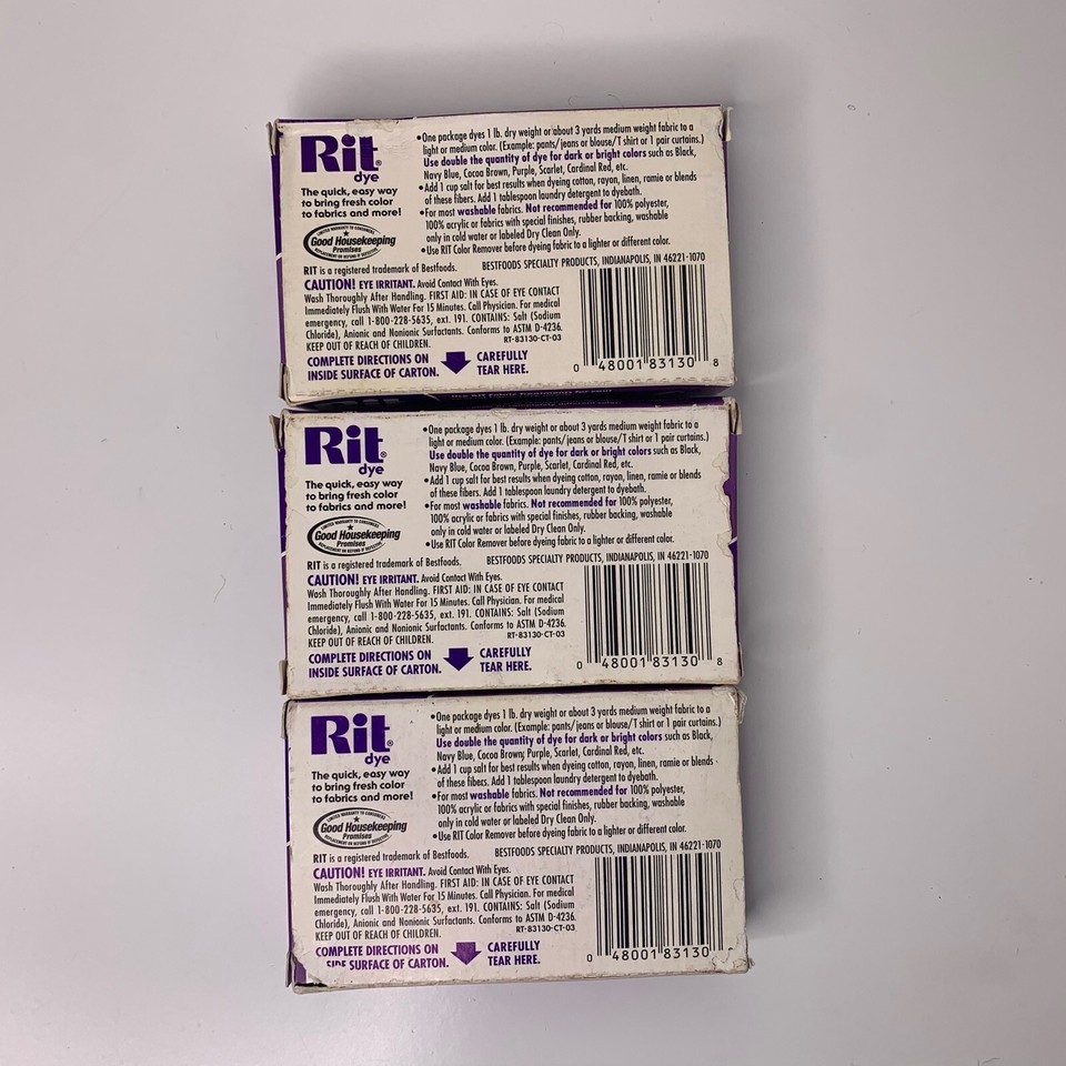 (4) Vintage Rit Dye All-Purpose Concentrated Dye Fabrics NOS 3 Boxes ...