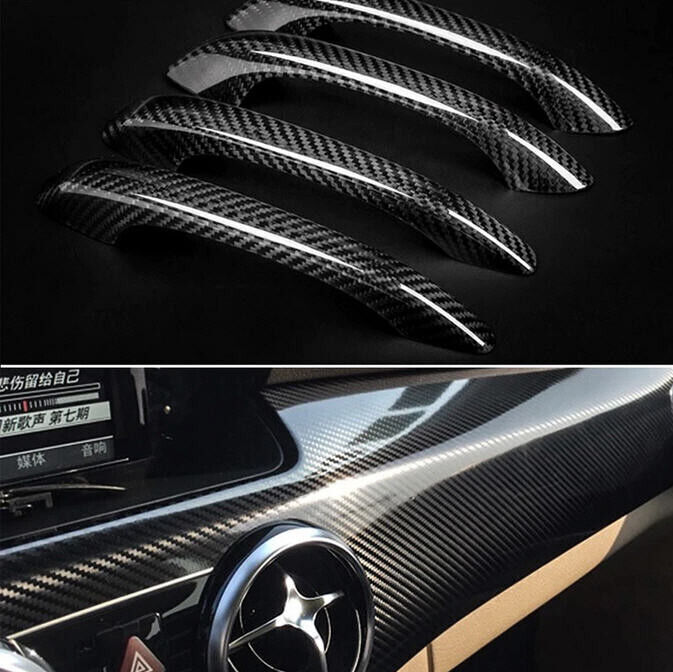 Black 6D Carbon Fibre Vinyl Wrap Film Sheet Car sticker Air Bubble Free ...