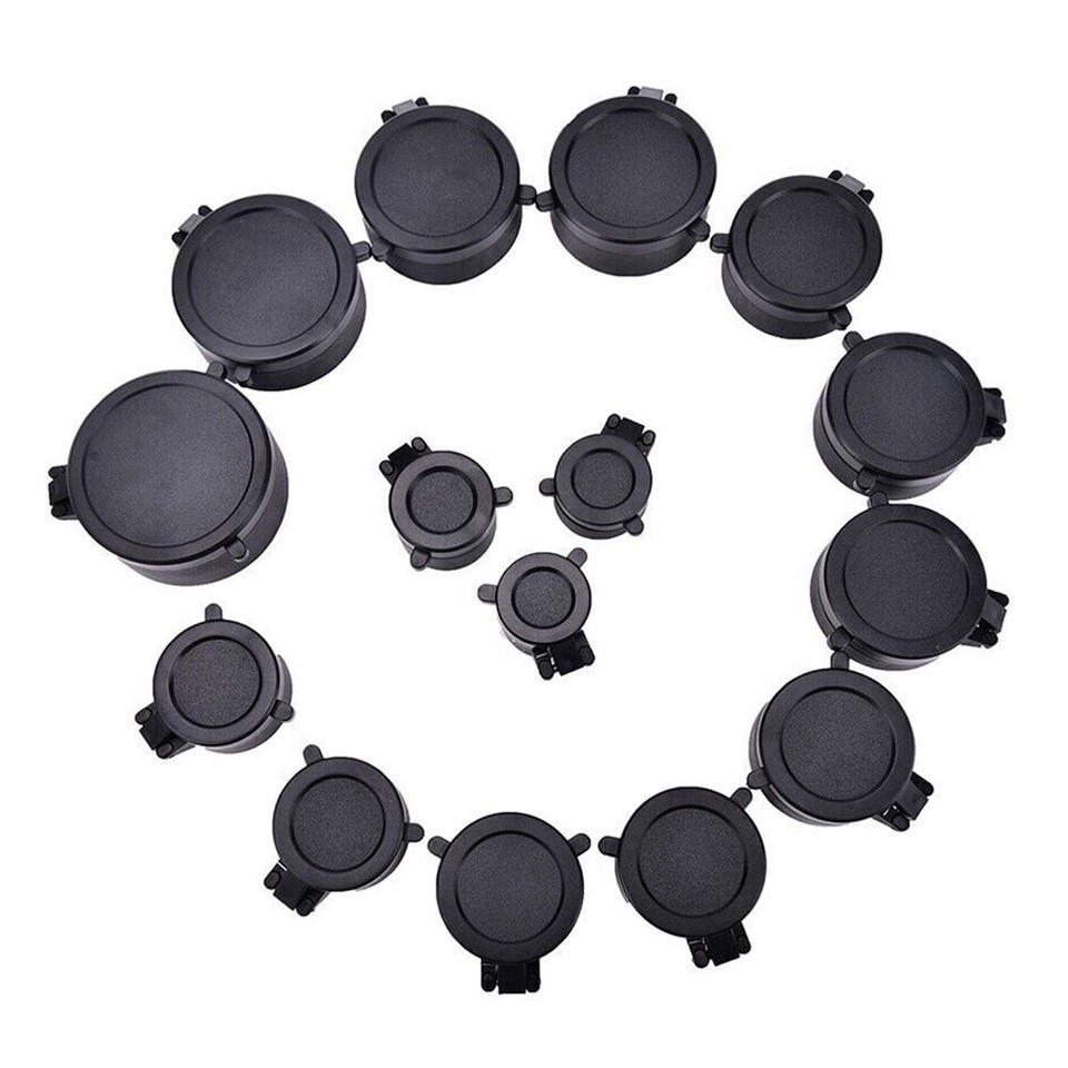 2x Flip Up Scope Covers Rifle Scope Protect Objective Cap Lens Cover ...