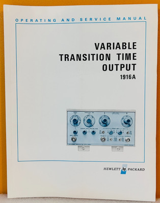 HP 01961-90001 Model 1916A Variable Transition Time Output Oper ...