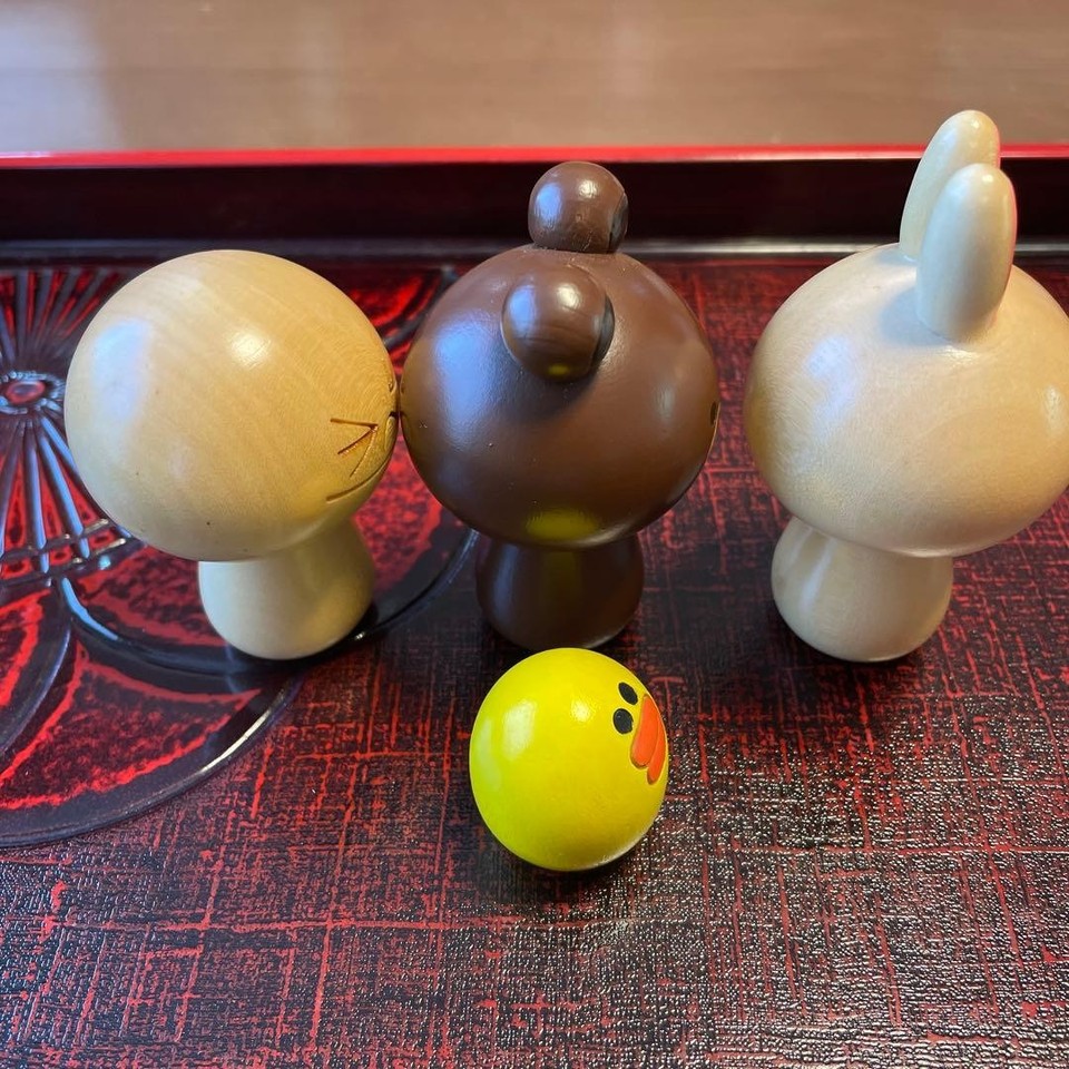 LINE Friends Usaburo Kokeshi Connie Brown Sally Moon Figures Set Not ...