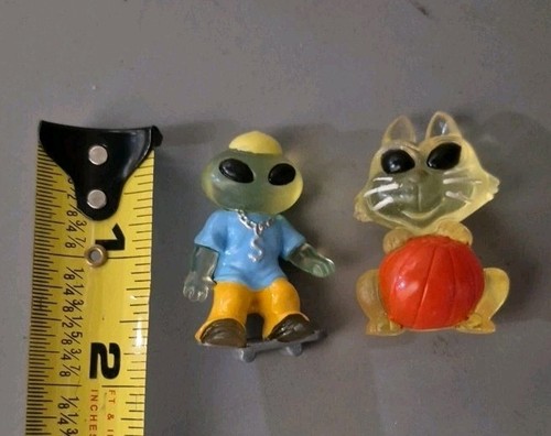 Lot 2 1990s Clear Translucent Alien Gumball Vending Machine Figure Toys ...