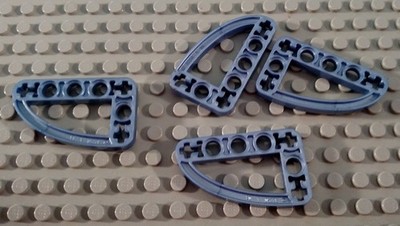 LEGO Lot of 4 Metal Blue 3x5 L Shaped Ellipse Thin Technic Liftarm ...