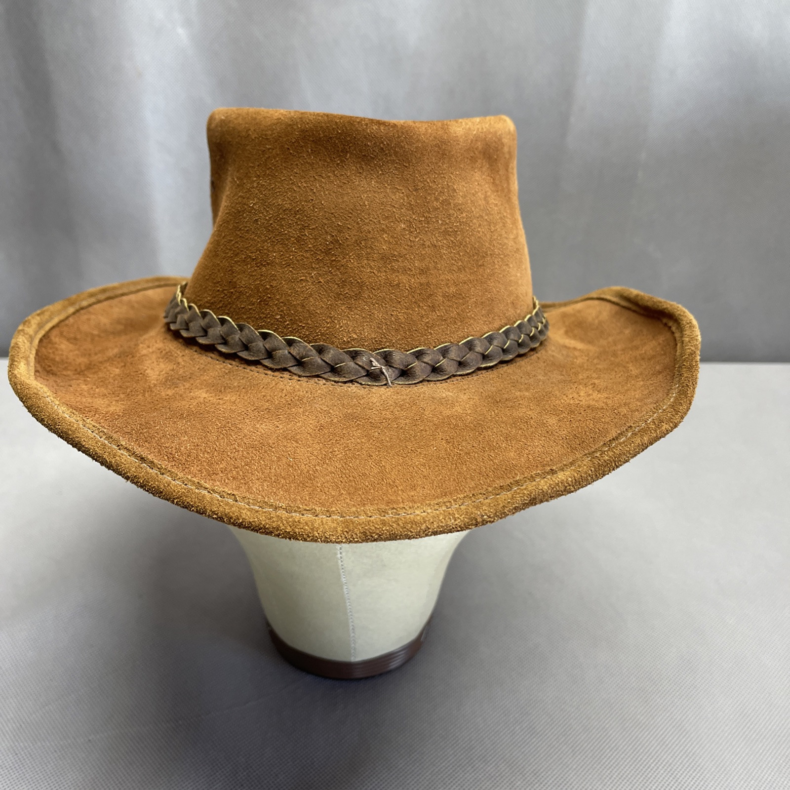 BC Hats Tan Leather Steer Hide Handmade Australia Wes… - Gem