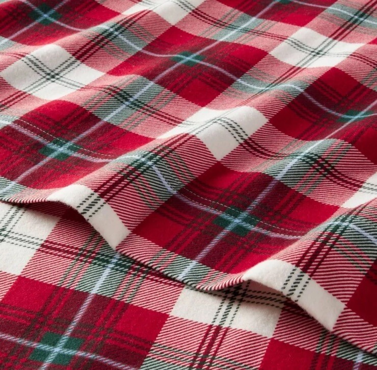 KING Ultra Soft Holiday Flannel Sheet Set Green/Red Plaid - Threshold ...