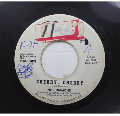 Rock Promo 45 Neil Diamond - Cherry, Cherry / I'Ll Come Running On Bang Records | eBay
