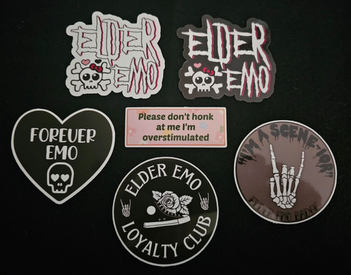 Elder Emo vinyl Stickers, Emo Decals, Alt, Punk Rock, Forever Emo ...