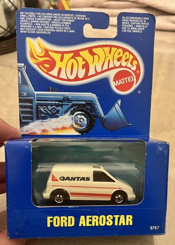 Hot Wheels RARE International Blue Box Card 1990 Qantas Ford Aerostar ...
